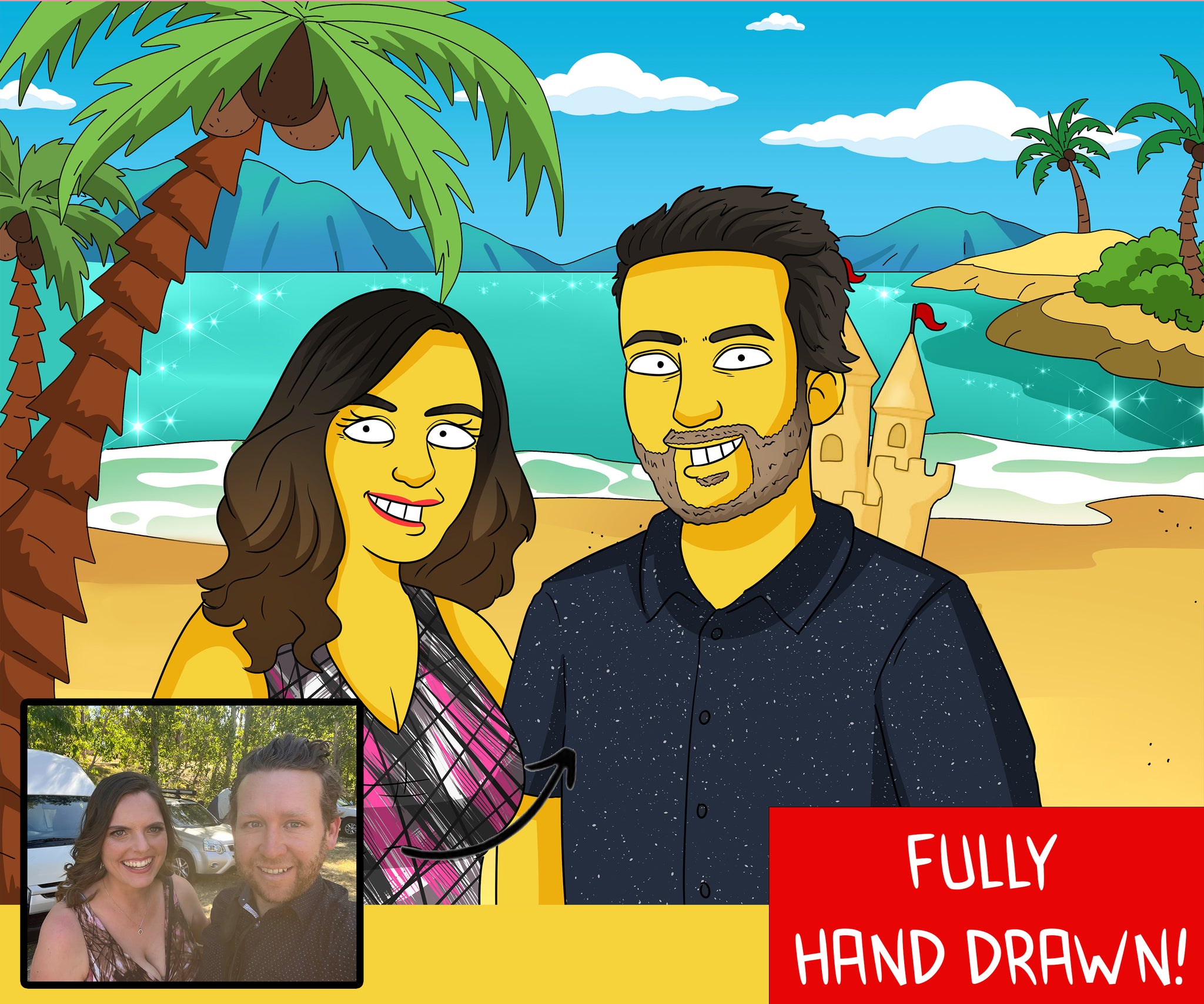 Simpsons Hand Drawn Portraits – The Anime Portrait Shop